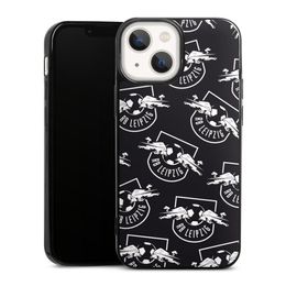 DeinDesign iPhone 13 Mini Handy Slim Case extra d&uuml;nn Silikon Handyh&uuml;lle schwarz H&uuml;lle Rb Leipzig Logo Muster Silikon Slim Case