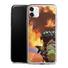 DeinDesign iPhone 11 Handy Slim Case Silikon Handyh&uuml;lle transparent H&uuml;lle extra d&uuml;nn Fire Fighters Fire Fighter Life Saver Silikon Slim Case
