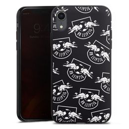 DeinDesign iPhone Xr Handy Silikon H&uuml;lle Case schwarz Handyh&uuml;lle Rb Leipzig Logo Muster