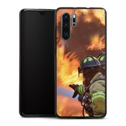 DeinDesign Huawei P30 Pro Handy Silikon H&uuml;lle Case schwarz Handyh&uuml;lle Fire Fighter Fire Fighters Life Saver
