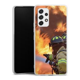 DeinDesign Galaxy A53 5G Handy Silikon H&uuml;lle Case transparent Handyh&uuml;lle Fire Fighters Fire Fighter Life Saver Silikon Case