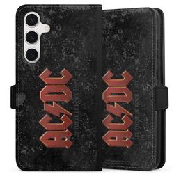 DeinDesign Galaxy S24+ Handy Klapph&uuml;lle Handyh&uuml;lle aus Kunst Leder schwarz Flip Case Acdc Merchandise Logo Sideflip mit Lasche