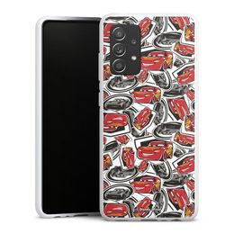 DeinDesign Galaxy A52s 5G Handy Silikon H&uuml;lle Case wei&szlig; Handyh&uuml;lle Cars Lightning Mcqueen 95 Disney Pixar Silikon Case
