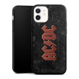 DeinDesign iPhone 12 mini Handy Slim Case extra d&uuml;nn Silikon Handyh&uuml;lle schwarz H&uuml;lle Acdc Merchandise Logo Silikon Slim Case