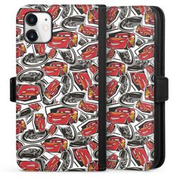DeinDesign iPhone 11 Handy Klapph&uuml;lle Handyh&uuml;lle aus Kunst Leder schwarz Flip Case Cars Lightning Mcqueen 95 Disney Pixar Sideflip mit Lasche