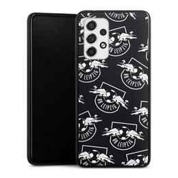 DeinDesign Galaxy A53 5G Handy Silikon H&uuml;lle Case schwarz Handyh&uuml;lle Rb Leipzig Muster Logo