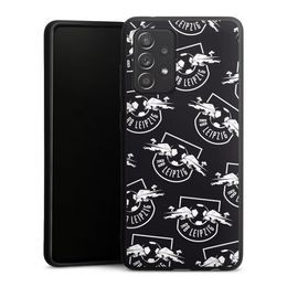 DeinDesign Galaxy A52s 5G Handy Premium Silikon H&uuml;lle Handyh&uuml;lle schwarz Case Rb Leipzig Logo Muster Silikon Premium Case