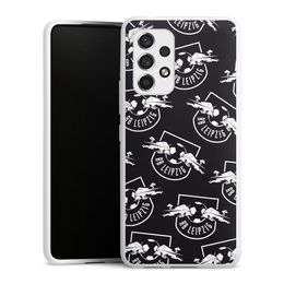 DeinDesign Galaxy A53 5G Handy Silikon H&uuml;lle Case wei&szlig; Handyh&uuml;lle Rb Leipzig Muster Logo Silikon Case