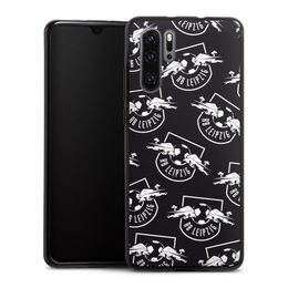 DeinDesign Huawei P30 Pro Handy Silikon H&uuml;lle Case schwarz Handyh&uuml;lle Rb Leipzig Logo Muster