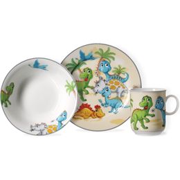 Ritzenhoff & Breker Kindergeschirr-Set RITZENHOFF & BREKER "Dino", bunt, 3, Porzellan, Geschirr-Sets