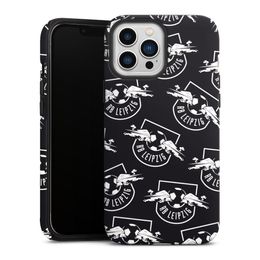 DeinDesign iPhone 13 Pro Max Handy Panzer Handyh&uuml;lle robuste Outdoor H&uuml;lle Schutzh&uuml;lle matt Rb Leipzig Logo Muster Tough Case