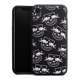 DeinDesign iPhone Xr Handy Premium Silikon H&uuml;lle Handyh&uuml;lle schwarz Case Rb Leipzig Logo Muster Silikon Premium Case