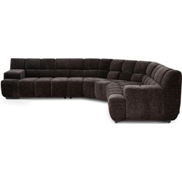 Ecksofa DESIGNWERK "Cielo L-Form, Design und aufwendige Detailverarbeitung", solaris ferro, B:338cm H:83cm T:338cm, 100% Polyester, Sofas, Ecksofa, mit Sitztiefenverstellung