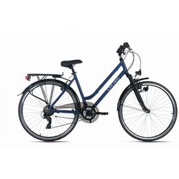 Trekkingrad Dacapo Gr. 48, blau, schwarz, Fahrr&auml;der, Damen, 48cm, 28 Zoll (71,12cm) hinten: 28 Zoll (71,12cm)