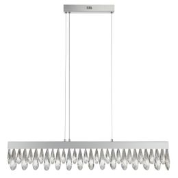 LUMICOUTURE LED Pendelleuchte "Celestia", chromfarben, kristallklar, 1, 1 Stk., Leuchten, L. 100 x H. 150 cm, 3300 lm, 2700 K, K9- Kristalle, LED Pendelleuchte