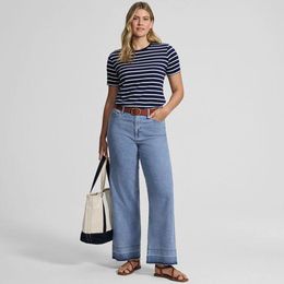 LANDS' END Recover Jeans High Waist mit weitem Bein, Damen,  Blau, by Lands' End