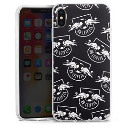 DeinDesign iPhone Xs Max Handy Silikon H&uuml;lle Case transparent Handyh&uuml;lle Rb Leipzig Logo Muster Silikon Case