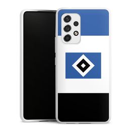 DeinDesign Galaxy A53 5G Handy Silikon H&uuml;lle Case wei&szlig; Handyh&uuml;lle Bundesliga Official Licensed Product Hamburger Sv Silikon Case