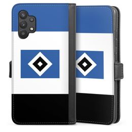 DeinDesign Galaxy A32 4G Handy Klapph&uuml;lle Handyh&uuml;lle aus Kunst Leder schwarz Flip Case Hamburger Sv Bundesliga Official Licensed Product Sideflip mit Lasche