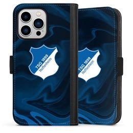 DeinDesign iPhone 13 Pro Handy Klapph&uuml;lle Handyh&uuml;lle aus Kunst Leder schwarz Flip Case Official Licensed Product Jersey Tsg 1899 Hoffenheim Sideflip mit Lasche