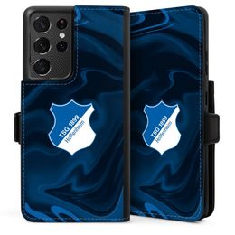 DeinDesign Galaxy S21 Ultra 5G Handy Klapph&uuml;lle Handyh&uuml;lle aus Kunst Leder schwarz Flip Case Official Licensed Product Jersey Tsg 1899 Hoffenheim Sideflip mit 