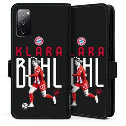 DeinDesign Galaxy S20 Handy Klapph&uuml;lle Handyh&uuml;lle aus Kunst Leder schwarz Flip Case Fc Bayern M&uuml;nchen Klara B&uuml;hl Official Licensed Product Sideflip mit Lasche
