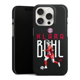 DeinDesign iPhone 15 Pro Handy Premium Case Smartphone Handyh&uuml;lle Schutzh&uuml;lle gl&auml;nzend Fc Bayern M&uuml;nchen Klara B&uuml;hl Official Licensed Product Premium Case