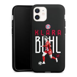 DeinDesign iPhone 12 Handy Silikon H&uuml;lle Case schwarz Handyh&uuml;lle Fc Bayern M&uuml;nchen Klara B&uuml;hl Official Licensed Product