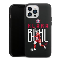 DeinDesign iPhone 13 Pro Max Handy Premium Silikon H&uuml;lle Handyh&uuml;lle schwarz Case Fc Bayern M&uuml;nchen Klara B&uuml;hl Official Licensed Product Silikon Premium Case
