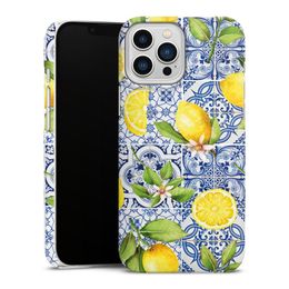DeinDesign iPhone 13 Pro Max Handy Premium Case Smartphone Handyh&uuml;lle Schutzh&uuml;lle matt Muster Greece Lemon Premium Case