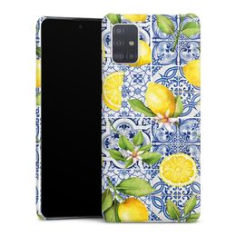 DeinDesign Galaxy A51 Handy Premium Case Smartphone Handyh&uuml;lle Schutzh&uuml;lle gl&auml;nzend Muster Greece Lemon Premium Case