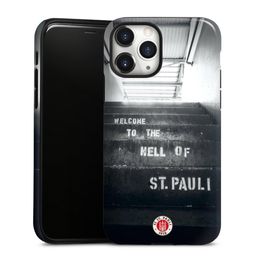 DeinDesign iPhone 11 Pro Handy Panzer Handyh&uuml;lle robuste Outdoor H&uuml;lle Schutzh&uuml;lle gl&auml;nzend Fc St. Pauli Official Licensed Product Merchandise Tough Case