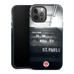 DeinDesign iPhone 12 Pro Handy Panzer Handyh&uuml;lle robuste Outdoor H&uuml;lle Schutzh&uuml;lle matt Fc St. Pauli Official Licensed Product Merchandise Tough Case