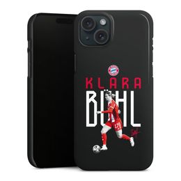 DeinDesign iPhone 15 Plus Handy Premium Case Smartphone Handyh&uuml;lle Schutzh&uuml;lle gl&auml;nzend Fc Bayern M&uuml;nchen Klara B&uuml;hl Official Licensed Product Premium Case