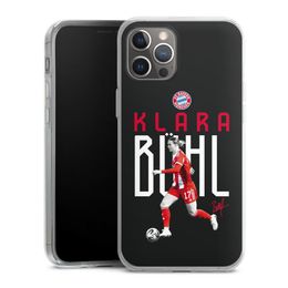 DeinDesign iPhone 12 Pro Max Handy Silikon H&uuml;lle Case transparent Handyh&uuml;lle Fc Bayern M&uuml;nchen Klara B&uuml;hl Official Licensed Product Silikon Case