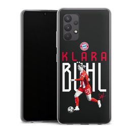 DeinDesign Galaxy A32 4G Handy Silikon H&uuml;lle Case transparent Handyh&uuml;lle Fc Bayern M&uuml;nchen Klara B&uuml;hl Official Licensed Product Silikon Case