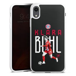 DeinDesign iPhone Xr Handy Silikon H&uuml;lle Case wei&szlig; Handyh&uuml;lle Fc Bayern M&uuml;nchen Klara B&uuml;hl Official Licensed Product Silikon Case