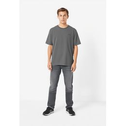 T-Shirt name it "NKMGREG SS NREG TOP NOOS", Jungen, Gr. 134 (140), grau (lava smoke), Jersey, Obermaterial: 100% Baumwolle, unifarben, l&auml;ssig geschnitten, Rundhals, abgesteppte Kante, Shirts T-Shirt, in Basic-Form mit kleinem Brust-Logo