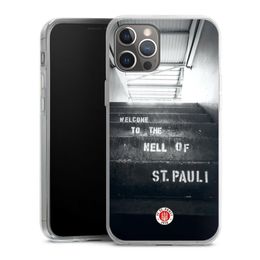 DeinDesign iPhone 12 Pro Max Handy Silikon H&uuml;lle Case transparent Handyh&uuml;lle Fc St. Pauli Official Licensed Product Merchandise Silikon Case