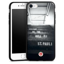 DeinDesign iPhone SE (2020) Handy Slim Case extra d&uuml;nn Silikon Handyh&uuml;lle schwarz H&uuml;lle Fc St. Pauli Official Licensed Product Merchandise Silikon Slim Case