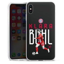 DeinDesign iPhone Xs Max Handy Silikon H&uuml;lle Case transparent Handyh&uuml;lle Fc Bayern M&uuml;nchen Klara B&uuml;hl Official Licensed Product Silikon Case