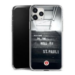 DeinDesign iPhone 11 Pro Max Handy Silikon H&uuml;lle Case transparent Handyh&uuml;lle Fc St. Pauli Official Licensed Product Merchandise Silikon Case