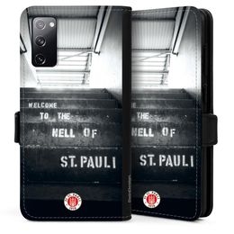 DeinDesign Galaxy S20 Handy Klapph&uuml;lle Handyh&uuml;lle aus Kunst Leder schwarz Flip Case Fc St. Pauli Official Licensed Product Merchandise Sideflip mit Lasche