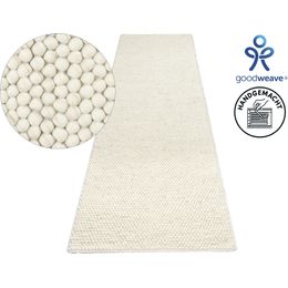 L&auml;ufer "Ainhoa, Wolle" Gr. 11, creme, B:80cm H:14mm L:250cm, Kunstfaser, Wolle, LeGer Home by Lena Gercke, Teppiche, L&auml;ufer, handgewebt, Handweb Teppiche, Wohnzimmer, Schlafzimmer, Esszimmer