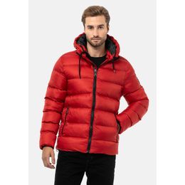 Cipo & Baxx Winterjacke CIPO & BAXX "Jacke", Herren, Gr. M, rot, Stoff, 100% Polyester, unifarben, regular fit normal, Jacken Winterjacke, im Steppdesign