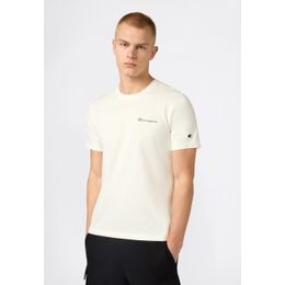 T-Shirt Champion "Icons Tee", Herren, Gr. L, wei&szlig; (natur), Obermaterial: 100% Baumwolle, Shirts T-Shirt, sportliche Passform, Kurzarm, f&uuml;r Sportmode und Freizeit
