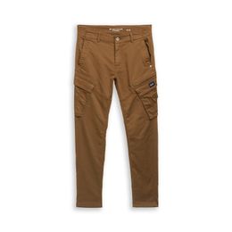 Tom Tailor Herren Tapered Cargo Hose mit Stretch, braun, Uni, Gr. 32/32