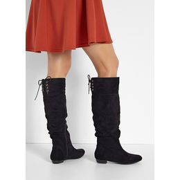 bonprix Stiefel, schwarz, Gr.37, Der sch&ouml;ne Stiefel ist ein modisches Highlight, aus Vegan