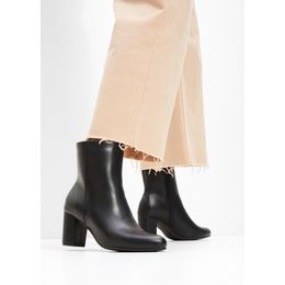 bonprix Stiefeletten mit Blockabsatz, schwarz, Gr.41, Zeitlose Stiefelette mit Blockabsatz, aus Vegan
