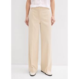 bonprix Marlenehose mit Nadelstreifen, beige, Gr.42, stillvolle Marlenehose mit Streifen